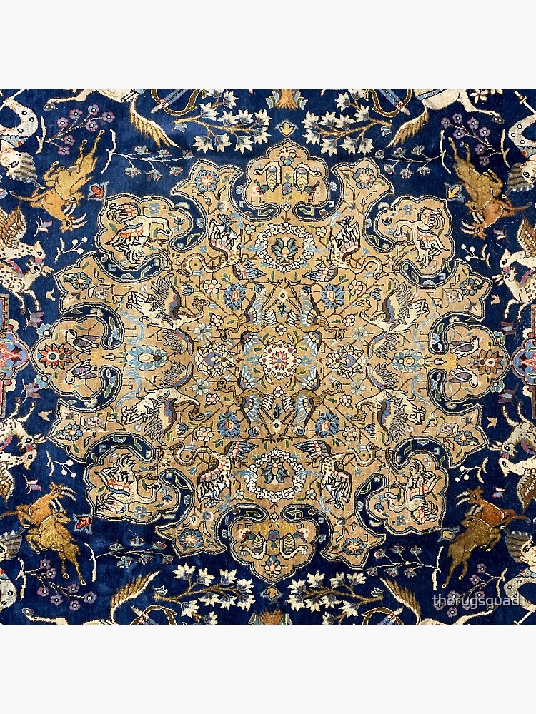 "Vintage Persian Kashan Hunting Rug Scene Decorative Kilim, Weave ...