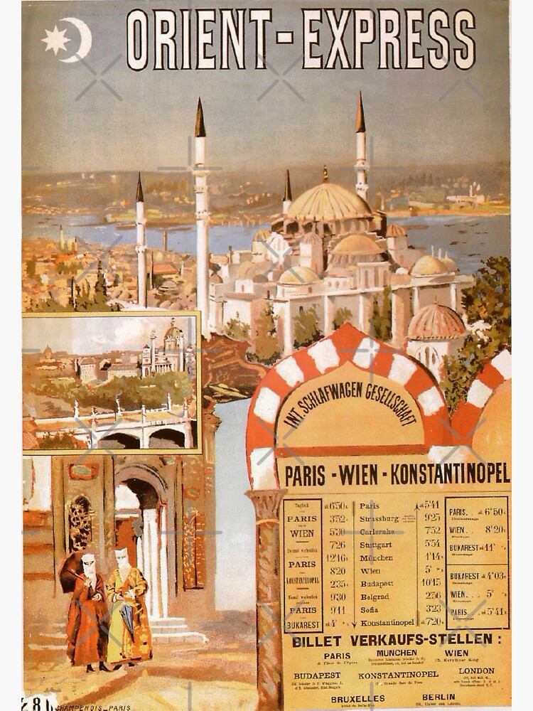 "Orient Express - Vintage Train Travel Print " Sticker by cutesy ...