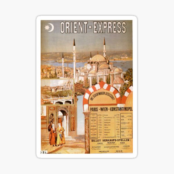 "Orient Express - Vintage Train Travel Print " Sticker by cutesy ...