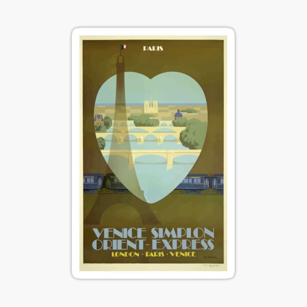 "Venice Simplon Orient Express - Vintage Train Travel Print " Sticker ...