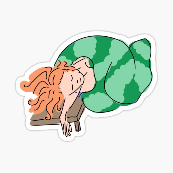 "cozy girl resting" Sticker by janetsang | Redbubble