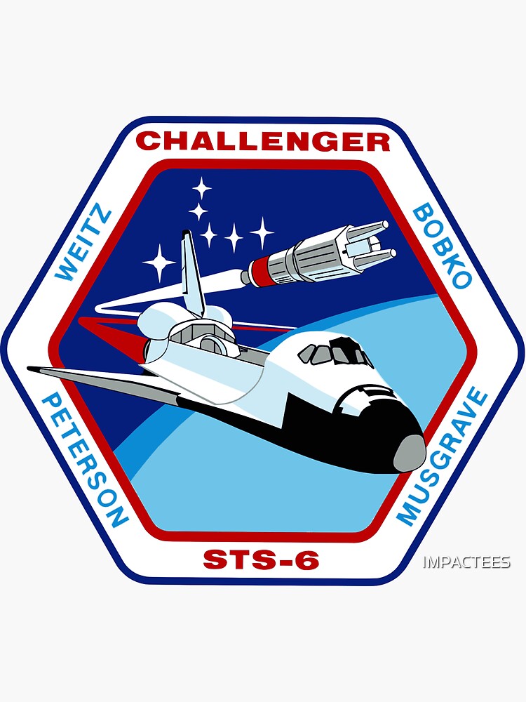 "Space Shuttle Challenger (STS-6) Launch" Sticker for Sale by IMPACTEES ...