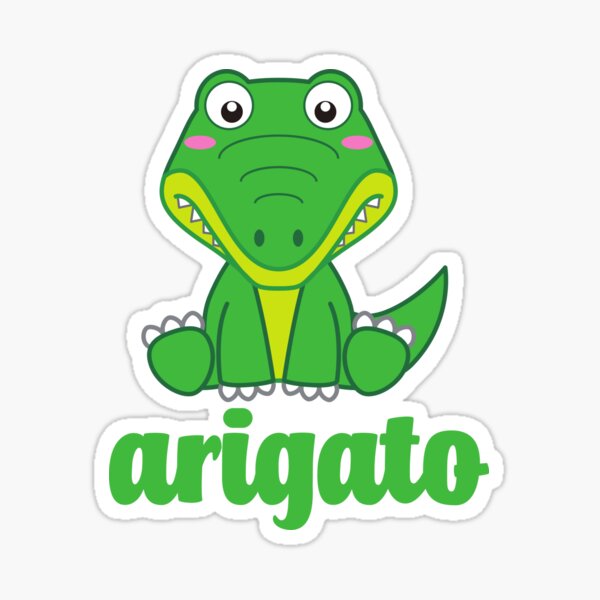 "arigato Kawaii crocodile" Sticker by KawaiiPark | Redbubble