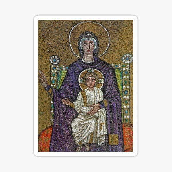 "Theotokos on the Throne, Orthodox Iconography" Sticker for Sale by ...