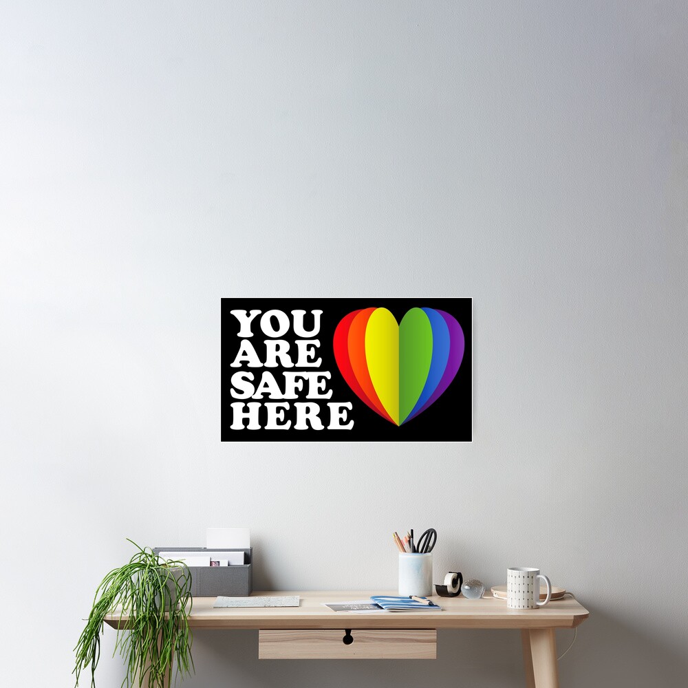 "LGBTQ Sign Safe Space Ally Flag" Poster for Sale by aronia | Redbubble