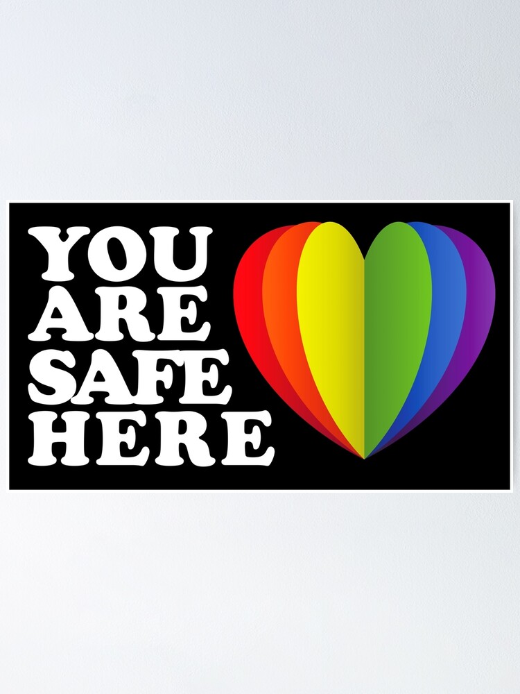 "LGBTQ Sign Safe Space Ally Flag" Poster for Sale by aronia | Redbubble