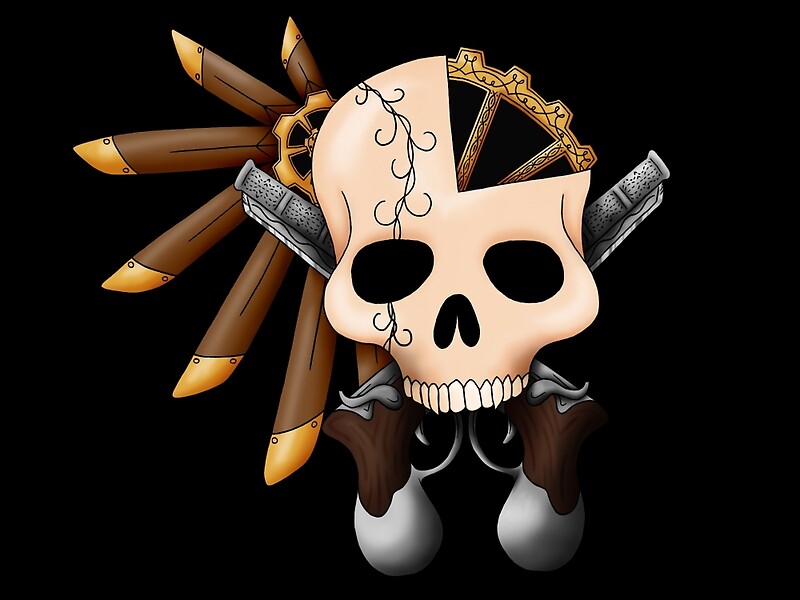 "Steampunk Pirate Flag" by Wolfclan87 | Redbubble