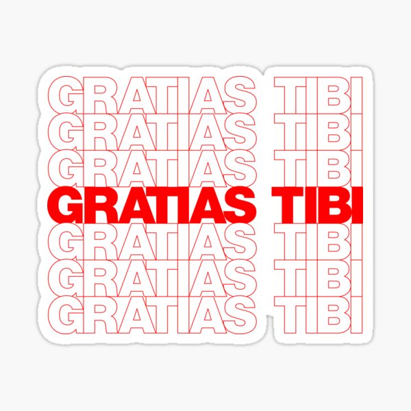"Classic Thank You Repeating Pattern - Latin (gratias tibi)" Sticker ...