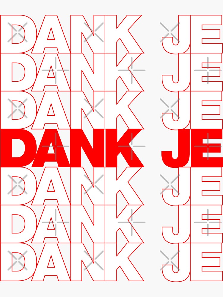 "Classic Thank You Repeating Pattern - Dutch (dank je)" Sticker for ...