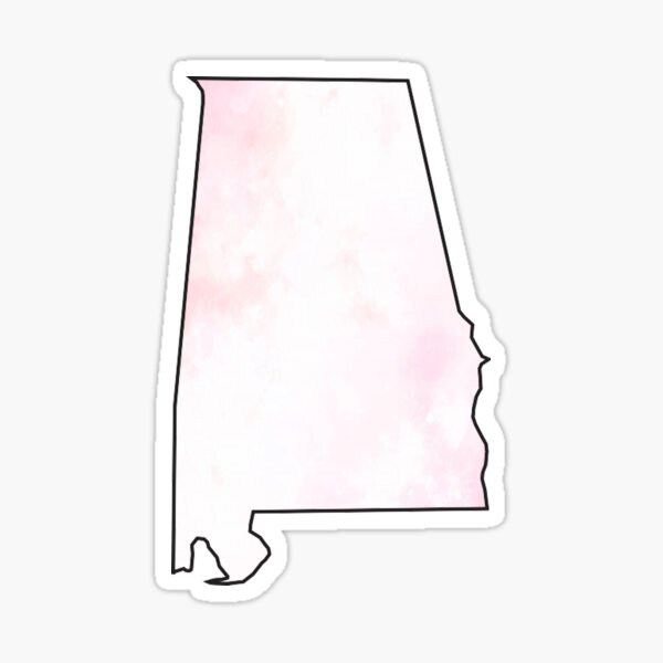 "Pink Watercolor Alabama Shape Graphic" Sticker by karinnem | Redbubble
