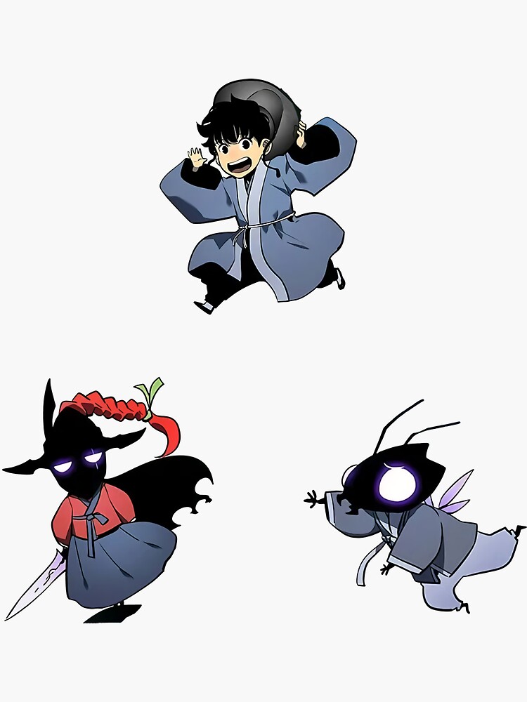 Pegatina «Chibi Sung Jin-Woo Igris Beru Solo Leveling Año Nuevo 2021 ...