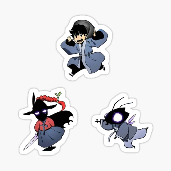 "Chibi Sung Jin-Woo Igris Beru Solo Leveling New Years 2021" Sticker by ...