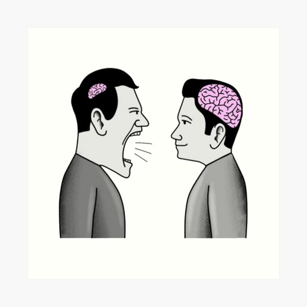 "Small Brain Shouting At Big Brain Meme *HIGH QUALITY*" Art Print for ...