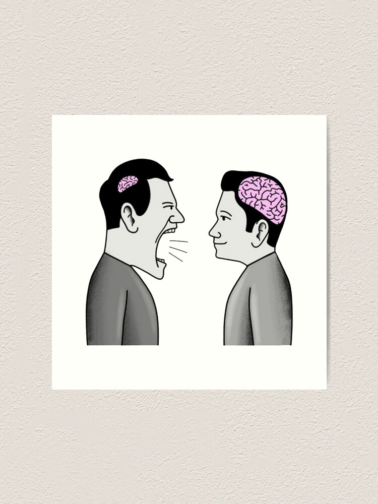"Small Brain Shouting At Big Brain Meme *HIGH QUALITY*" Art Print for ...