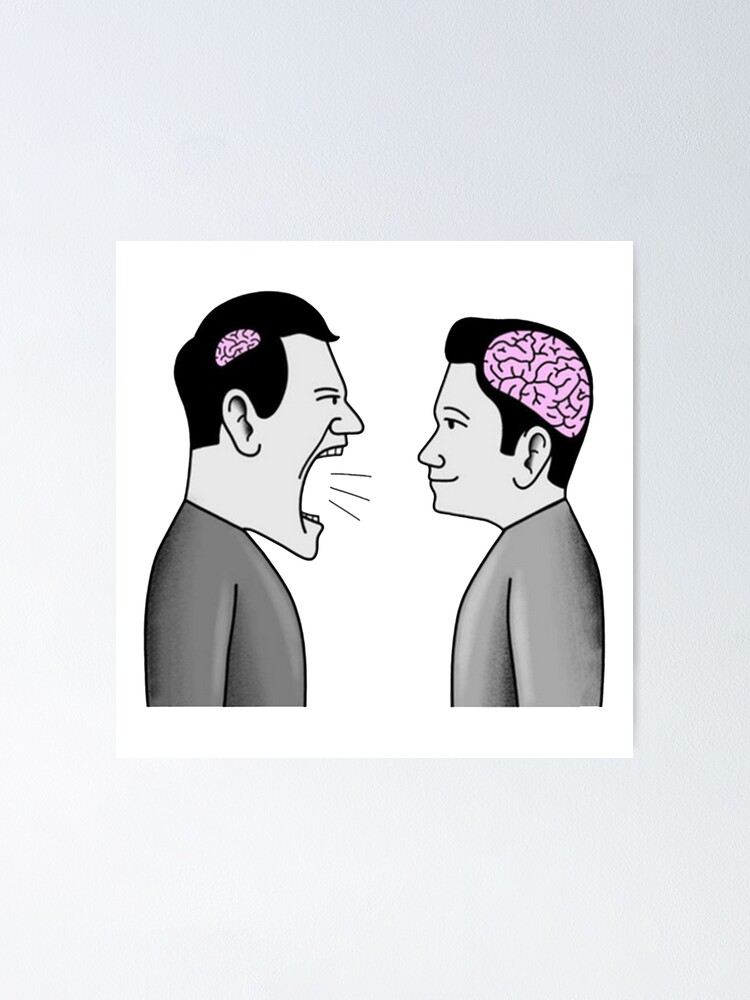 "Small Brain Shouting At Big Brain Meme *HIGH QUALITY*" Poster for Sale ...