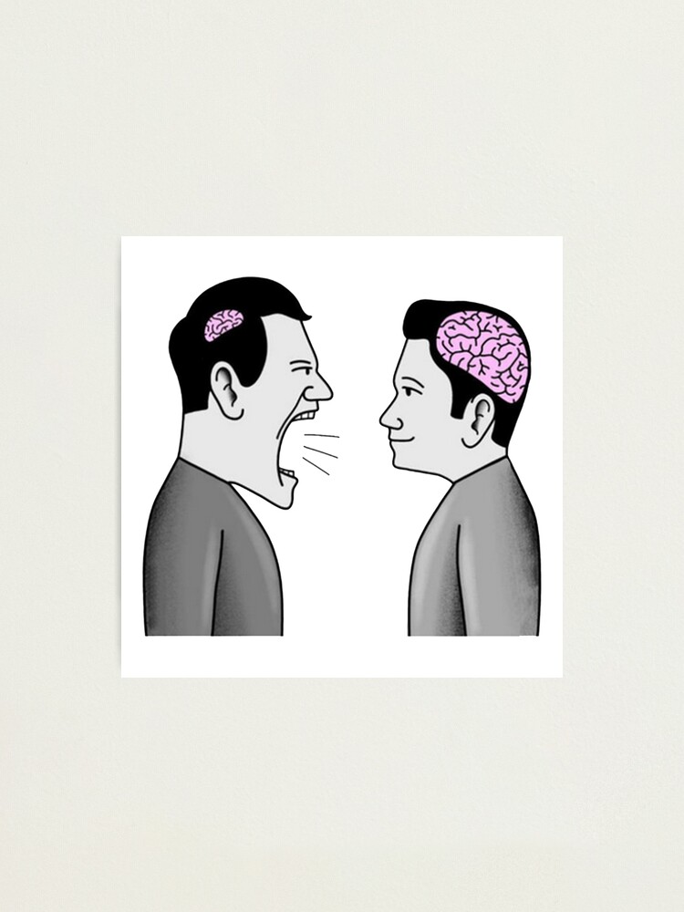 "Small Brain Shouting At Big Brain Meme *HIGH QUALITY*" Photographic ...