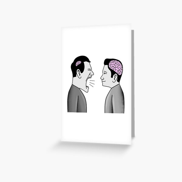 "Small Brain Shouting At Big Brain Meme *HIGH QUALITY*" Greeting Card ...