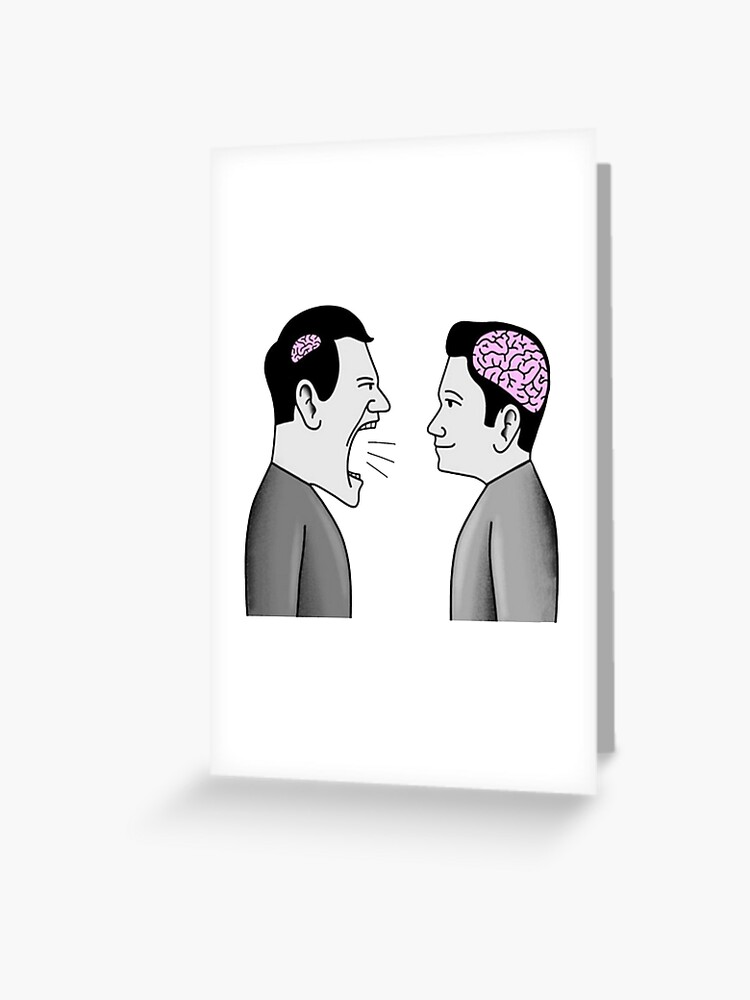 "Small Brain Shouting At Big Brain Meme *HIGH QUALITY*" Greeting Card ...