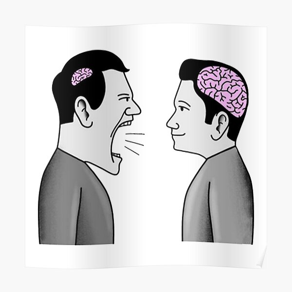 "Small Brain Shouting At Big Brain Meme *HIGH QUALITY*" Poster for Sale ...