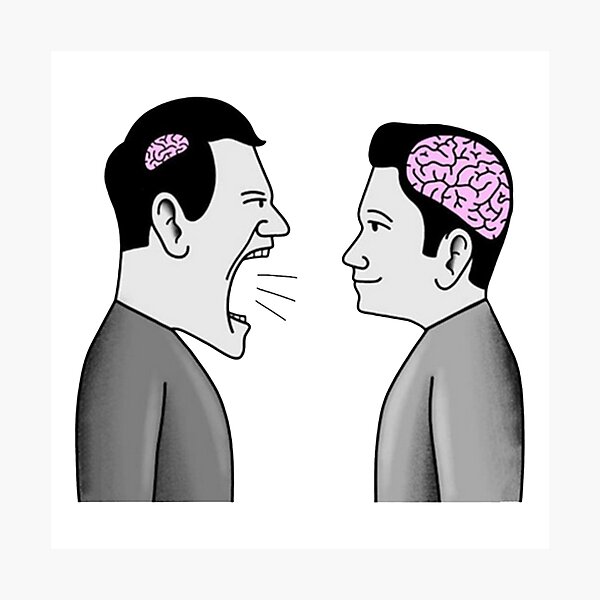 "Small Brain Shouting At Big Brain Meme *HIGH QUALITY*" Photographic ...