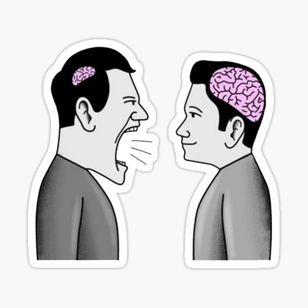 Pegatina «Pequeño cerebro gritando a Big Brain Meme * ALTA CALIDAD ...