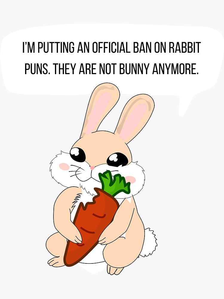 "Bunny pun" Sticker by PaulinaPDesign | Redbubble