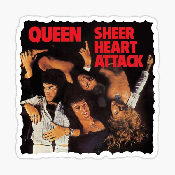 "1974 QUEEN SHEER HEART ATTACK" Sticker for Sale by alvarosaunders ...