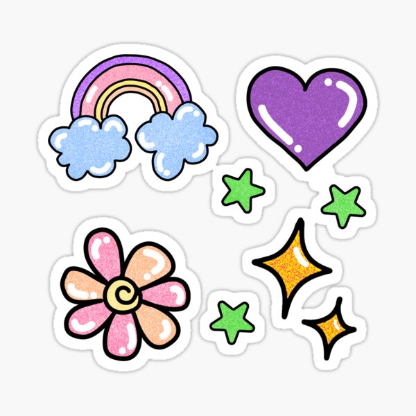 "glittery sticker pack" Sticker for Sale by khushimaitry | Redbubble