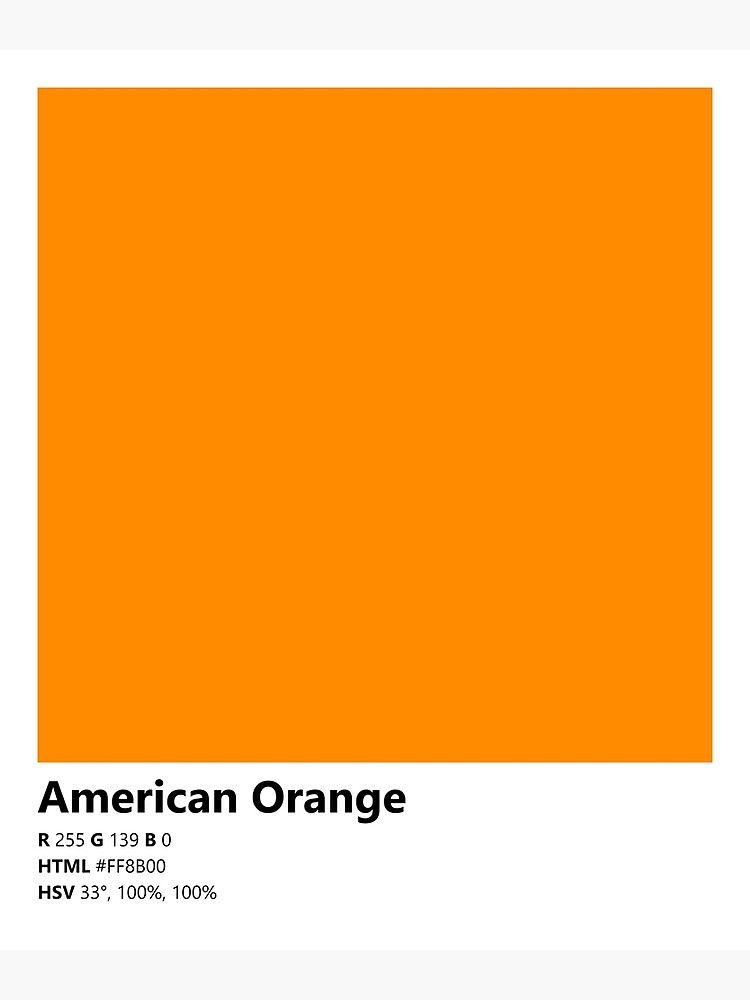 "Color Swatch/Card (American Orange)" Poster for Sale by Pestorian ...