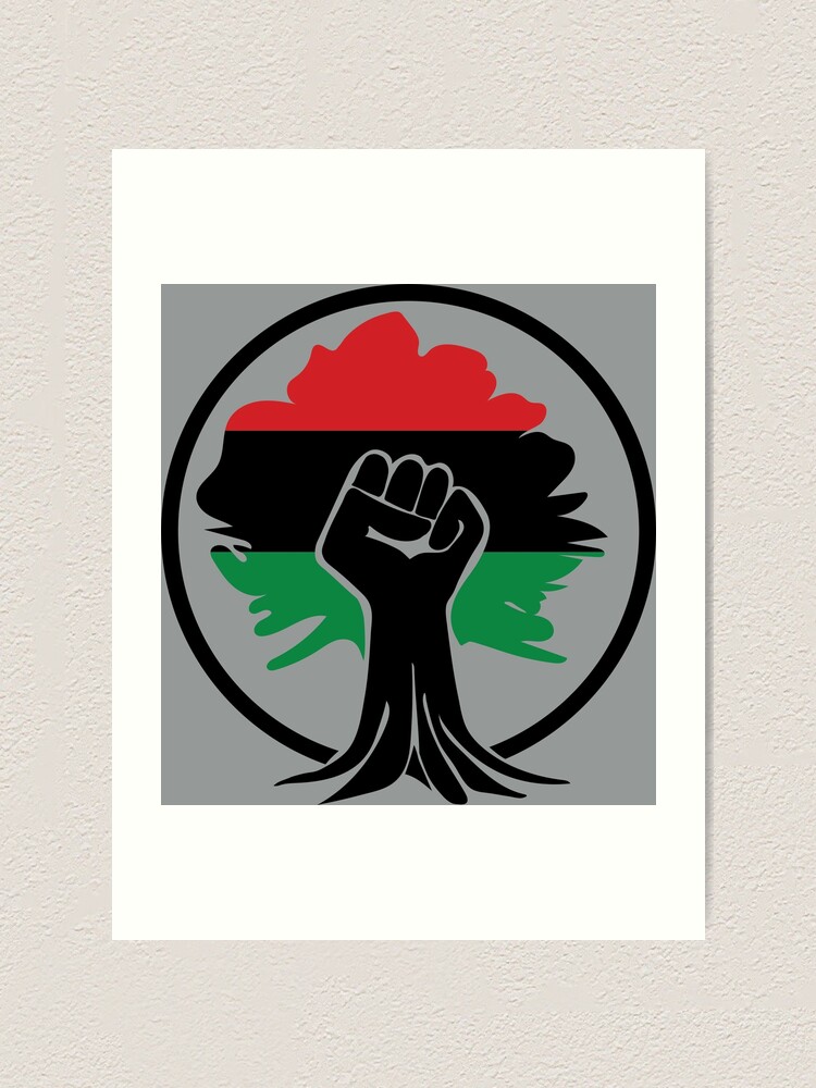 "Black Raised Fist Africa Color Tree" Art Print for Sale by ...