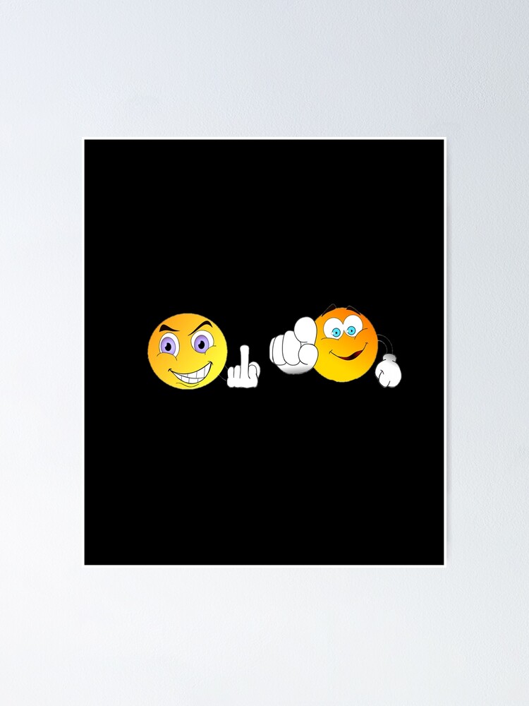 "Cartoon Mittelfinger Smiley-Gesicht (F. Sie)" Poster von Alphazeta ...