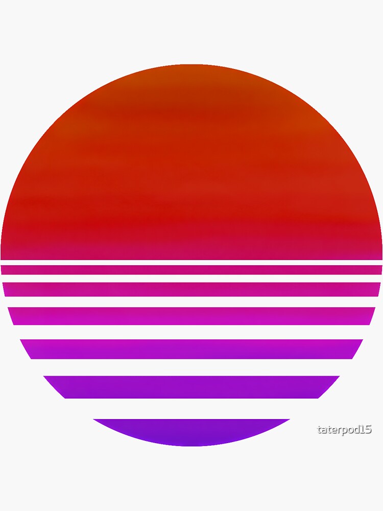 "80's style vhs sun" Sticker for Sale by taterpod15 | Redbubble
