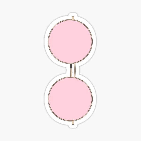 "Pink Round Sunglasses" Sticker by NatureImprimer | Redbubble