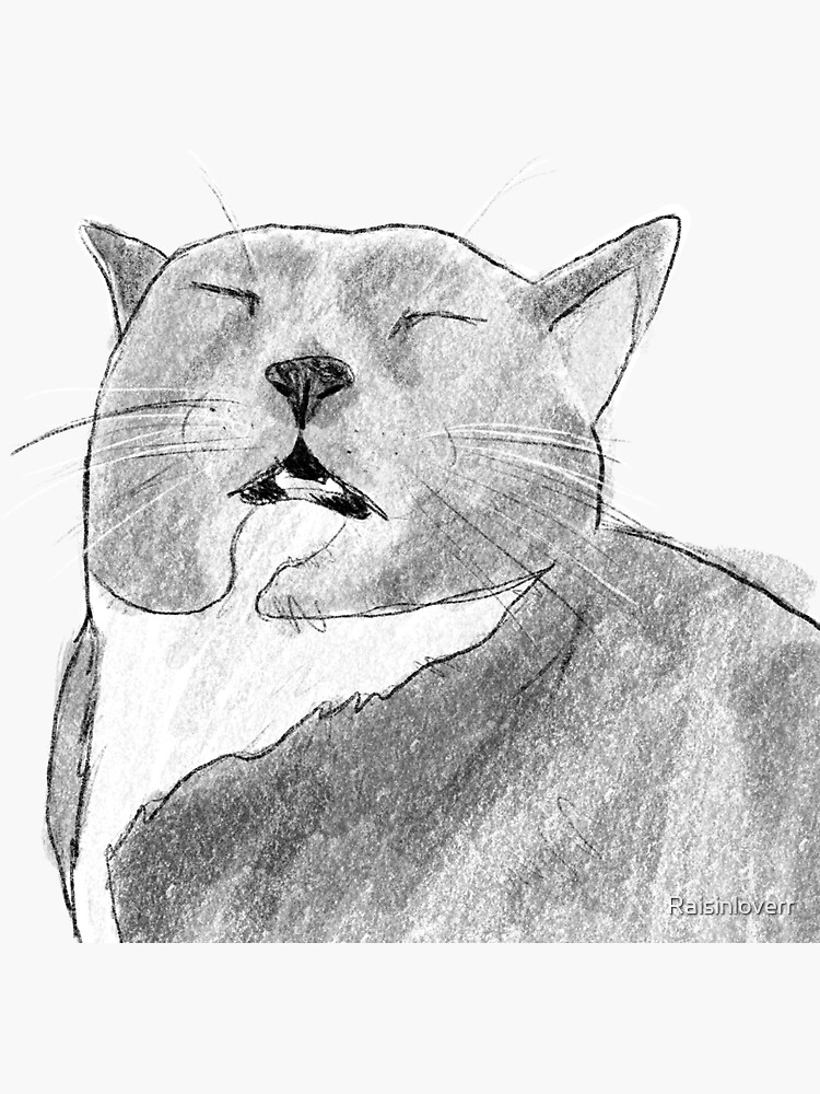 "The Official Tron Cat Sketch" Sticker for Sale by Raisinloverr | Redbubble
