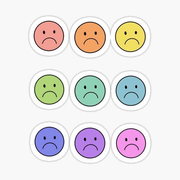 "Pastel Sad Face" Sticker by katiesully99 | Redbubble