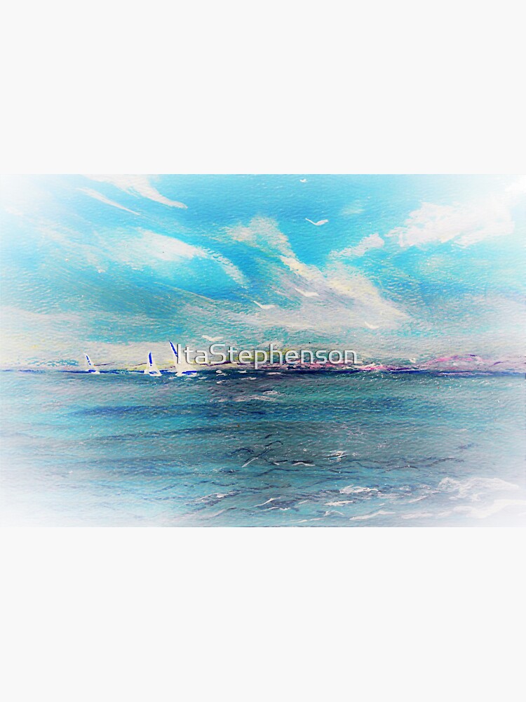 "Sunday Sailing" Sticker for Sale by ItaStephenson | Redbubble