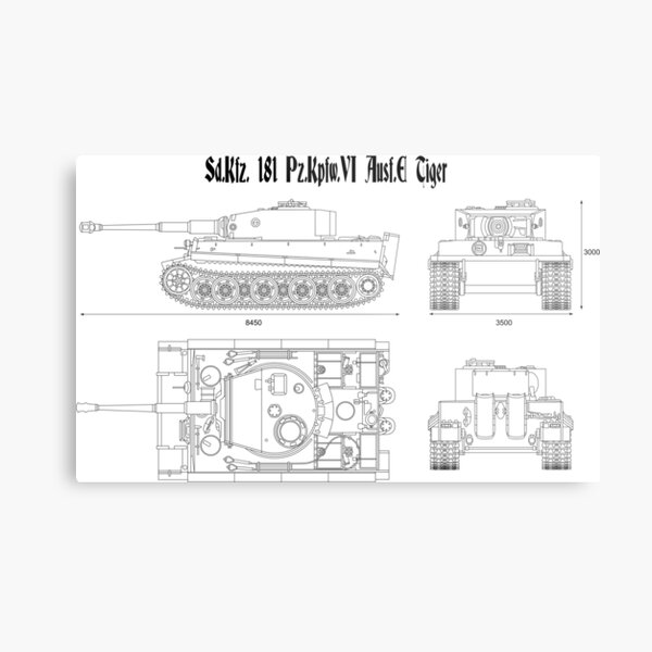 "Tiger Tank plans" Metal Print for Sale by JollyImp | Redbubble