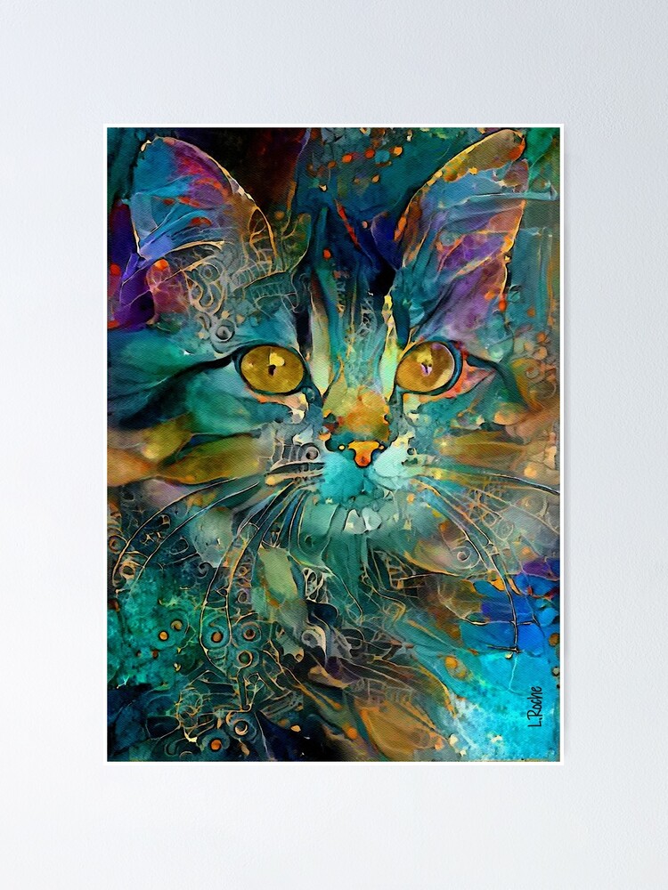 "Tal, cat, gato, chat, kitten, lea roche paintings" Poster for Sale by ...