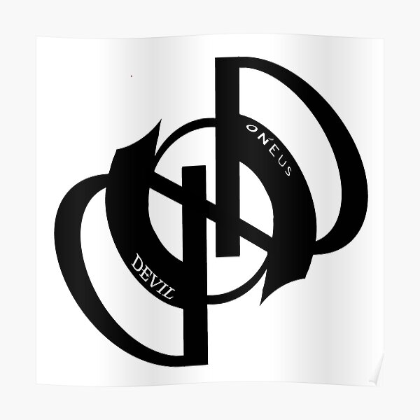 " ONEUS DEVIL LOGO - black version with lettering" Poster for Sale by ...