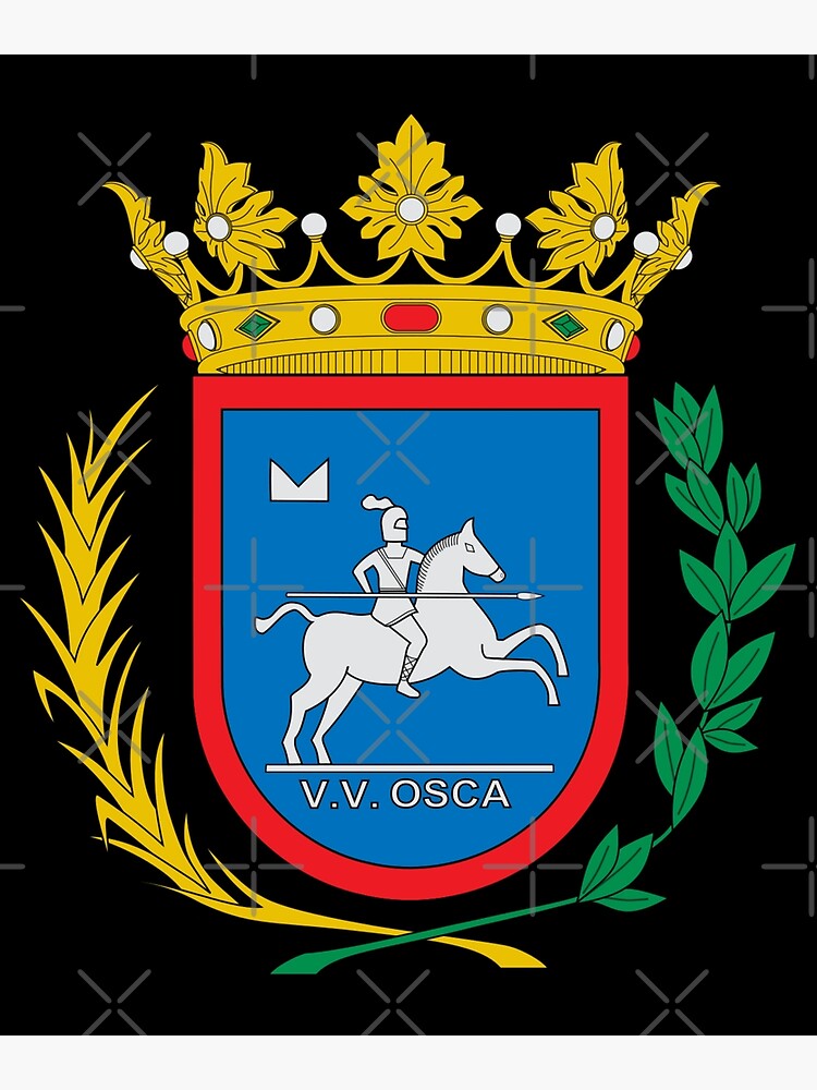 "huesca flag coat of arms" Poster for Sale by mikoala50 | Redbubble