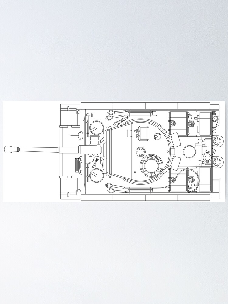 "Tiger Tank Top View" Poster for Sale by JollyImp | Redbubble