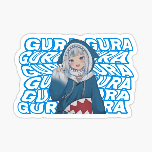 "Gawr Gura Hololive Design" Sticker by DesuDistortion | Redbubble