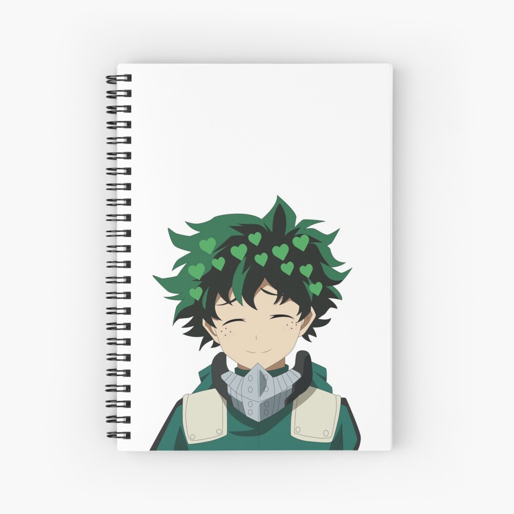 "Izuku Midoriya - Deku (Green Heart)" Spiral Notebook by Kura97 | Redbubble