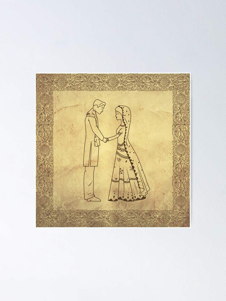 "Antique- Couples holding hands - mehandi function" Poster by Cozy ...