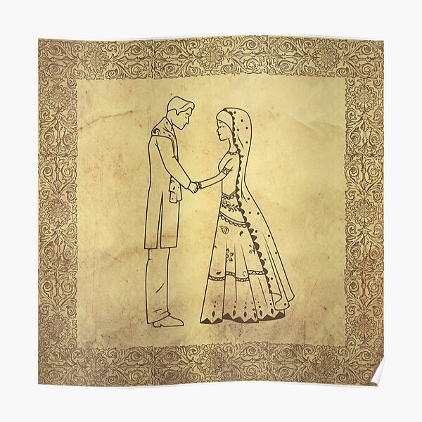 "Antique- Couples holding hands - mehandi function" Poster by Cozy ...