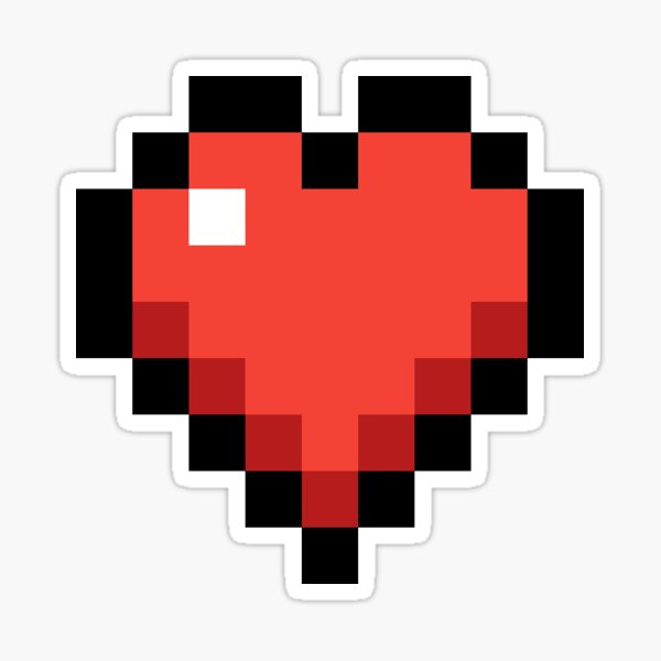 "Minecraft Heart" Sticker for Sale by DrMemes | Redbubble