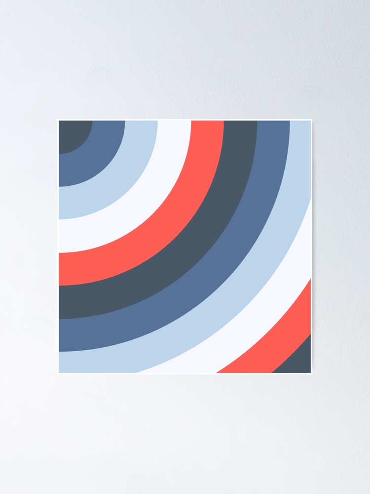 "Red Blue color trendy simple concentric circles " Poster by ...