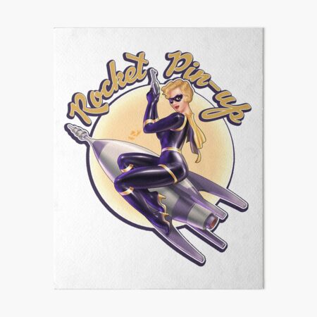 "Vintage classic retro 50s style rocket pin-up cartoon" Art Board Print ...
