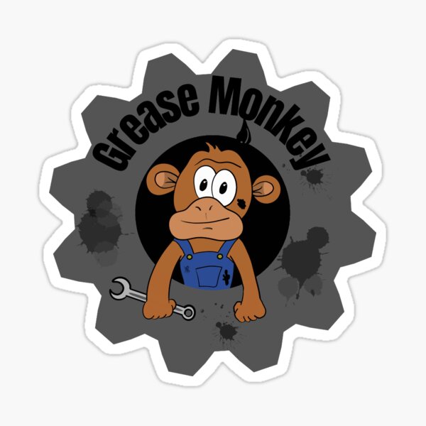 "Grease Monkey" Sticker by ArtisanAaron | Redbubble