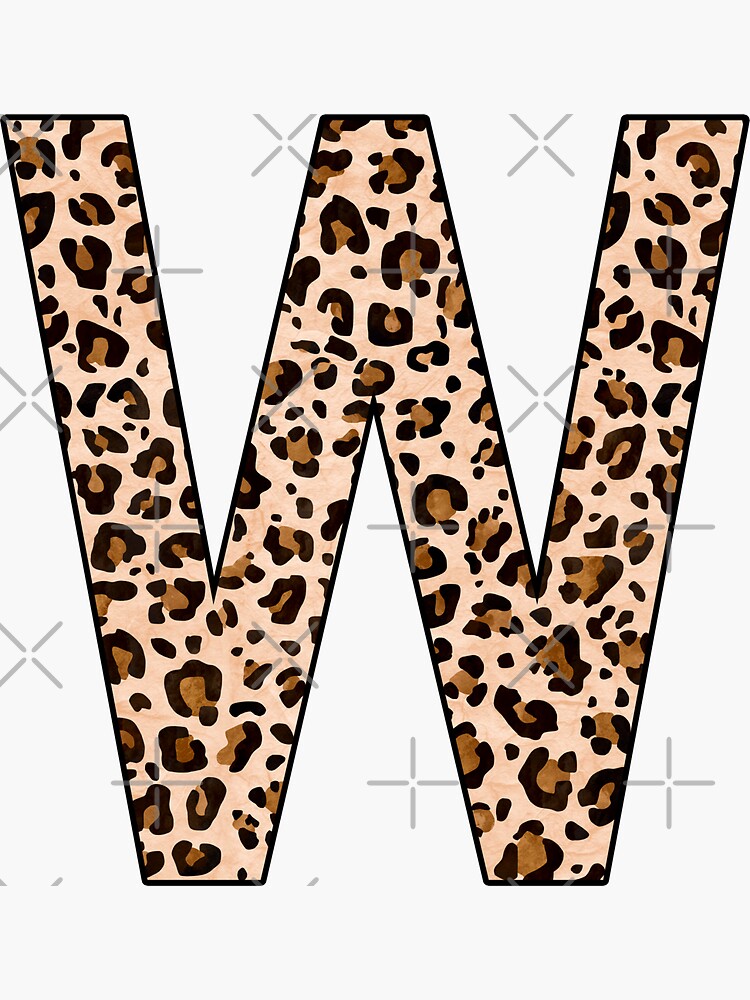 "The Letter W - Monogram in Classic Leopard Print" Sticker for Sale by ...